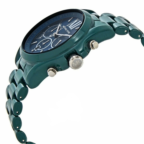 Michael Kors | Accessories | Nwt Mk Bradshaw Teal Coated Chronograph ...